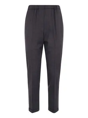 Antonelli Firenze Elastic-waist Casual Trousers - Dark Brown