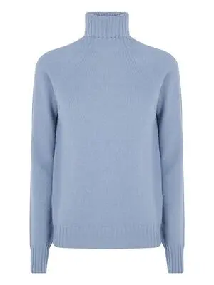 DRUMOHR Ribbed Turtleneck Knitted Sweater - Blue