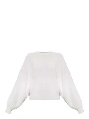 LISA YANG Lisa Yang Veira Balloon-Sleeve Knitted Sweater Cream