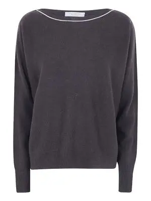 D.exterior Striped Knit Top - Brown