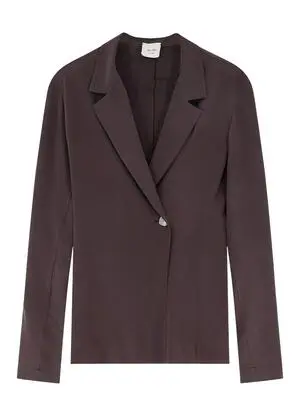 ALYSI Single-breasted Silk Blazer - Brown