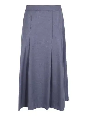 Antonelli Firenze Side-zip Pleated Hem Skirt - Grey