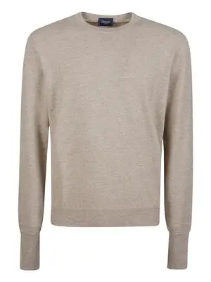 DRUMOHR Round Neck Sweater With Ribbed Details - Nude