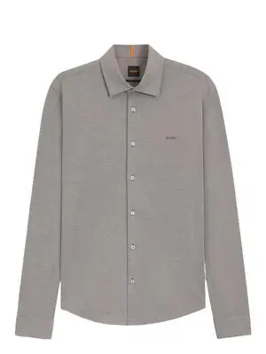Hugo Boss Embroidered-logo Shirt - Light Green