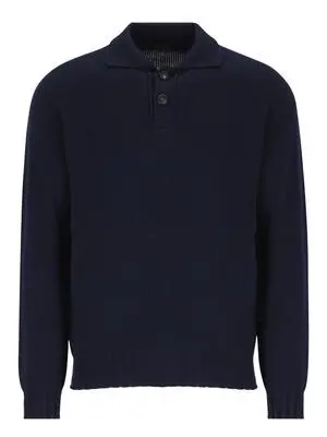 Tagliatore Long-sleeve Knitted Polo Shirt - Black