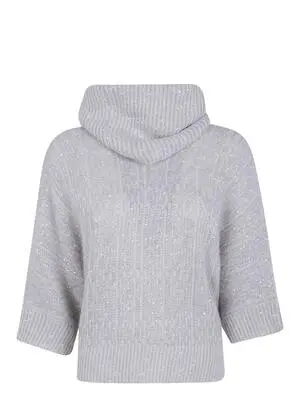 D.exterior Kimono-style Turtleneck Sweater - Grey