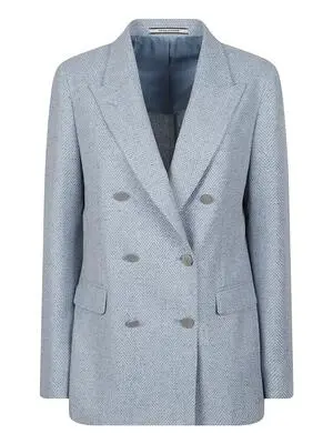 Tagliatore Long Sleeve Double Breasted Blazer - Gray