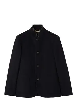 Loro Piana Spagna Jacket With Leather Trim - Blue Navy