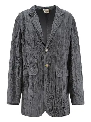 ALYSI Textured Single-breasted Blazer - Grey