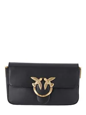 Pinko Logo Plaque Shoulder Bag - Black