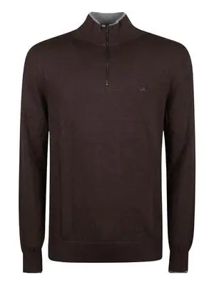 Michael Kors Quarter Zip Sweater - Chocolate