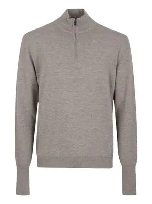 BALLANTYNE Half-zip Knitted Jumper - Lightbeige