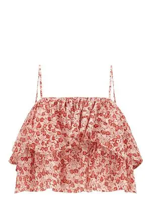 Isabel Marant Étoile Erisa' Floral Print Cropped Top - Red