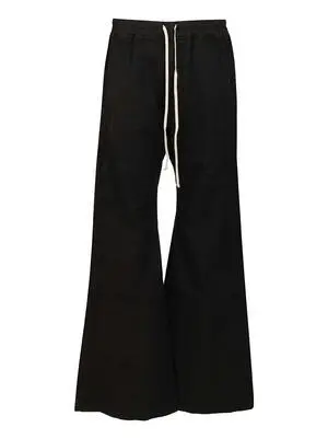 Rick Owens Wide Leg Pusher Pants With Snap Detailing - Black