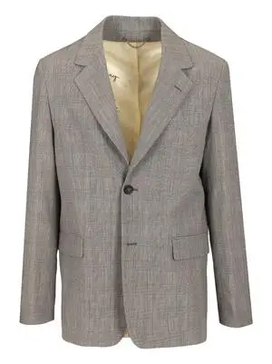 GOLDEN GOOSE Prince Of Wales Checked Wool Blend Blazer - Gray