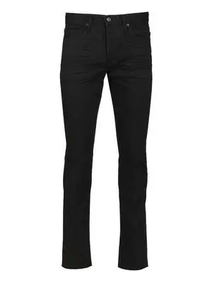 TOM FORD Slim-fit Five-pocket Stretch Denim Jeans With Suede Trim - Black