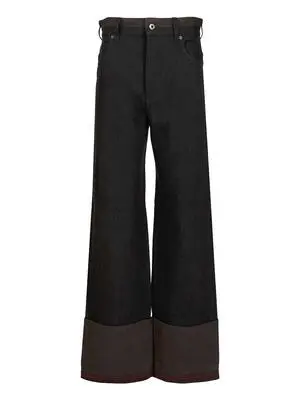 Loewe Colour-block Waist Straight Leg Jeans - Black