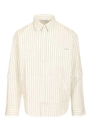 Acne Studios Striped Poplin Shirt - White