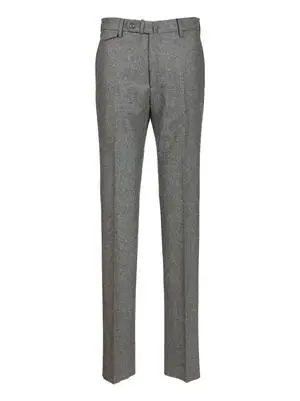 Tagliatore Wool Flannel Pleated Trousers - Gray