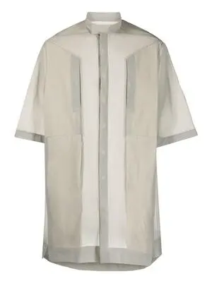Rick Owens Oversized Shirt With Check Pattern - Cream