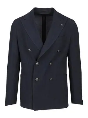 Tagliatore Montecarlo Double-breasted Crepe Blazer - Blue