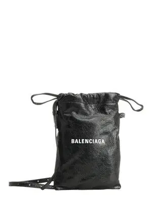 Balenciaga Lamb Skin Shopper Phone Holder - Black