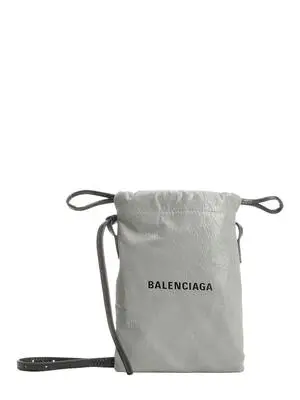 Balenciaga Lamb Skin Shopper Phone Holder - Gray
