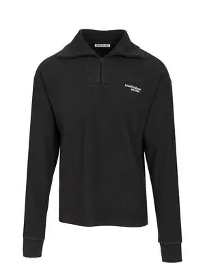 Acne Studios Acne Studios Men Half-Zip Sweatshirt With Logo Black