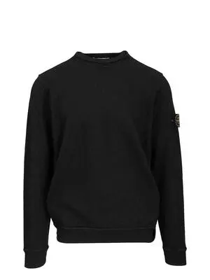 Stone Island Sweatshirt In Malfilé Cotton - Blue