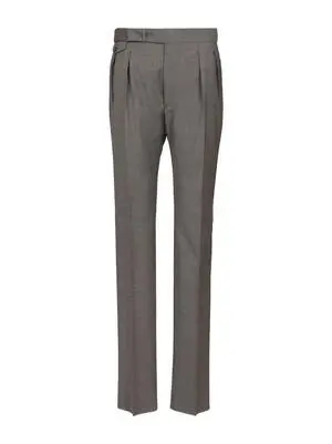 Tagliatore Wool Blend Pleated Trousers - Gray
