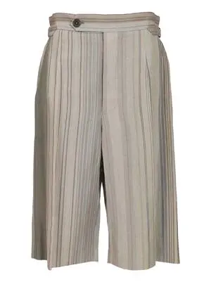 VIVIENNE WESTWOOD Humphrey Striped Linen Wool Shorts - Gray