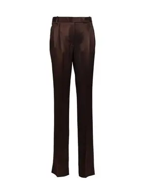 TOM FORD Tailored Silk Trousers - Brown