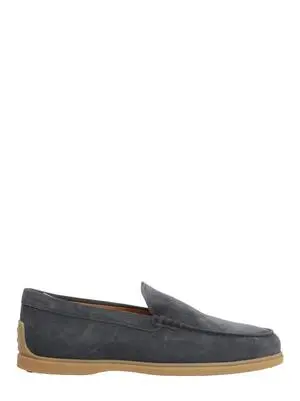 TOD'S Suede Leather Moccasin Slipper - Blue