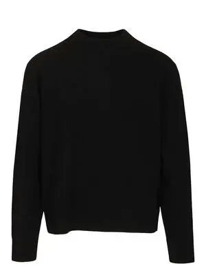 Acne Studios Cashmere Crew Neck Sweater With Ribbed Trims - Black