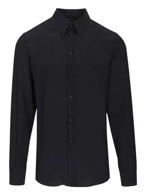 Dolce & Gabbana Formal Shirt In Silk Crepe De Chine - Blue