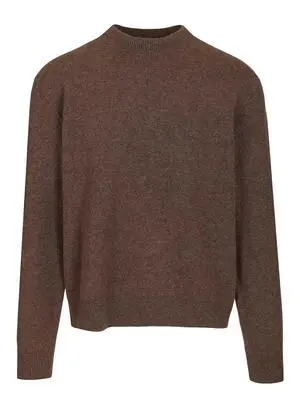 Acne Studios Cashmere Crew Neck Sweater With Ribbed Trims - Brown