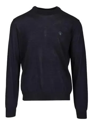Versace Medusa Sweater In Wool, Silk And Cashmere - Blue