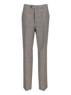 GOLDEN GOOSE Slim Fit Prince Of Wales Wool Trousers - Gray