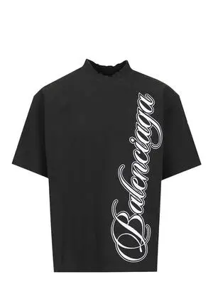 Balenciaga Cursive T-shirt - Black