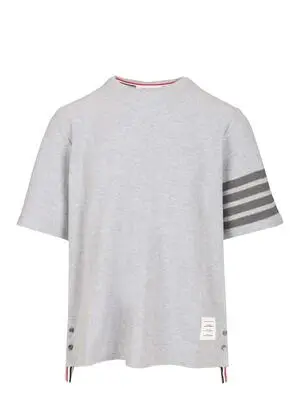 Thom Browne Short-sleeved Cotton T-shirt - Gray