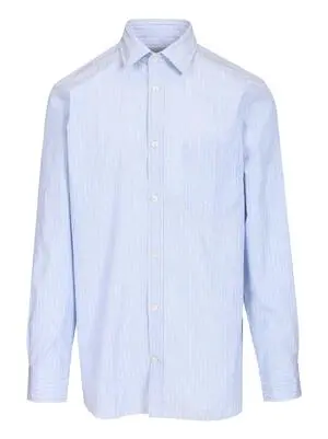 MAISON MARGIELA Tailored Striped Cotton Shirt - Blue