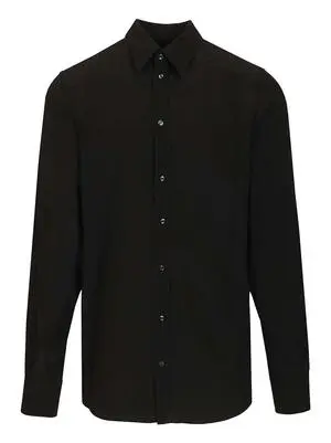 Dolce & Gabbana Formal Shirt In Silk Crepe De Chine - Black