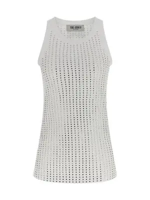 Attico Rhinestone Tank Top - White