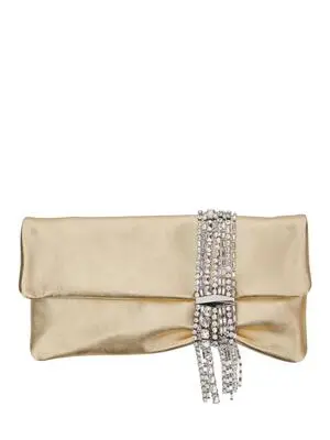 JIMMY CHOO Jimmy Choo Women 'Zandra' Metallic Clutch With Pendant Bracelet With Crystals In Shiny Suede For Women Multicolor