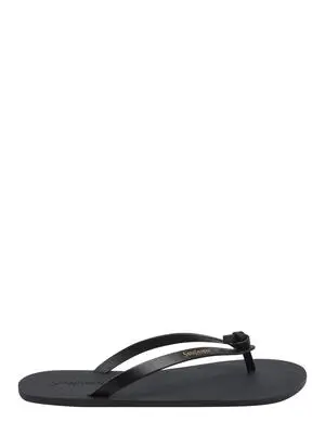 Saint Laurent Logo Pool Flip Flops - Black