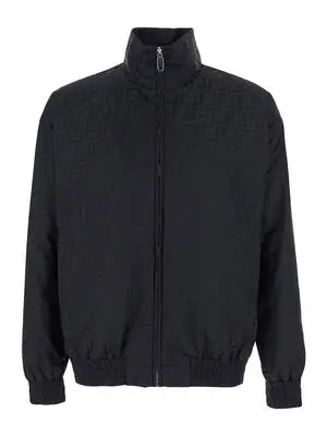 Fendi Fendi Padded Bomber Zucca Embossed NY Jacket Multicolor