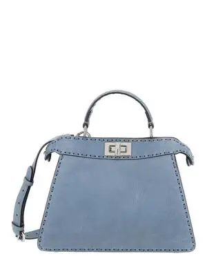 Fendi Peekaboo Iseeu Small' Light Handbag With Shoulder Strap In Roman Leather - Blue