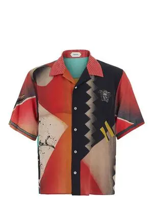 Versace Shirt With All-over Print In Silk For - Multicolor
