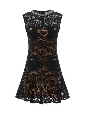 SELF-PORTRAIT Lace Crystal' Dress - Black