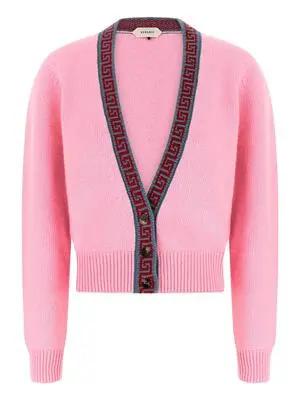 Versace Wool And Cashmere Cardigan - Pink